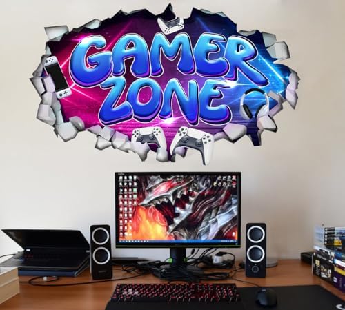 Amazon.com: 3D Game Wall Decals,Gaming Wall Stickers for Room Gamer ...