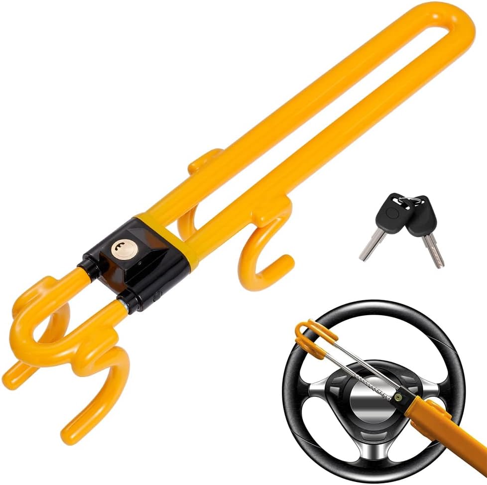 Blueshyhall Heavy Duty Steering Wheel Lock with Keys, Carlock Anti ...
