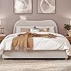 Amazon.com: DG Casa Celine Queen Curved Boucle Bed – Platform Bed Frame ...