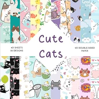 Independently Published Cute Cats Scrapbook Paper: 8.5 x 8.5 inch, 40 ...