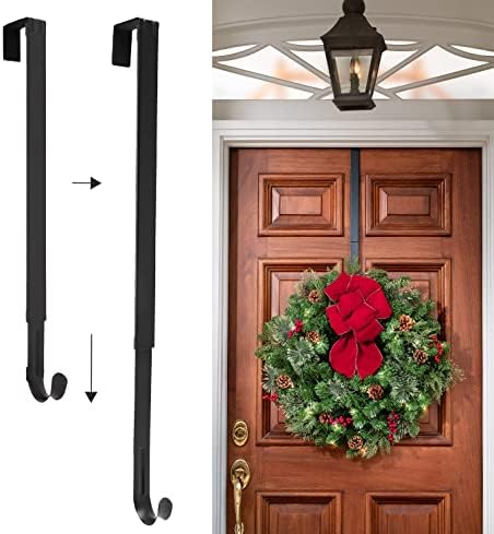 Amazon.com: 2 Pack Wreath Hangers For Front Door, Adjustable 15 to 25 ...