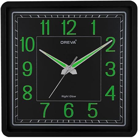 Buy Oreva Night Glow Round Plastic Analog Wall Clock (30.6 cm x 4.25 cm ...