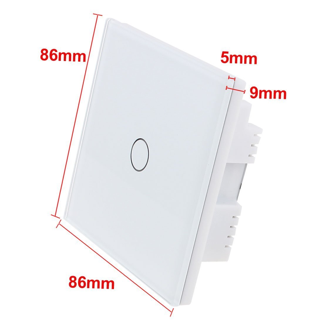 uxcell Wall-Mounted Touch Panel Switch for LED Light 1 Gang 1 Way White ...