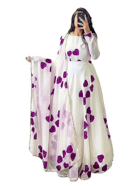 Buy PG ENTERPRISES Women's Dress Georgette Regular Floral Print Maxi ...