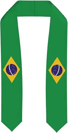 Amazon.com: Brazil Brazilian flag Graduation Stole Scarf Shawl Sash For ...