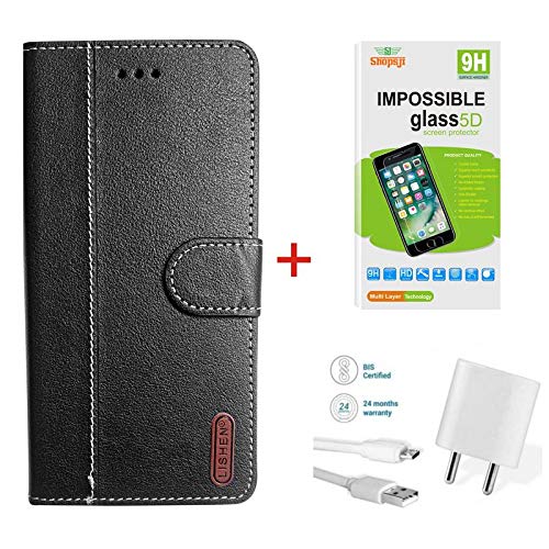 Lishon Flip Cover, Charger & Impossible Glass for Redmi Note 6 Pro ...