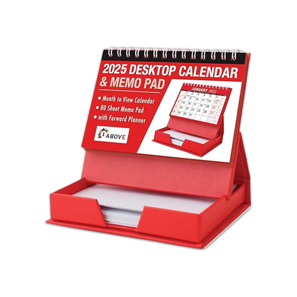 1ABOVE 2025 Desktop Month to View Calendar Tear Off and Memo Note Pad ...