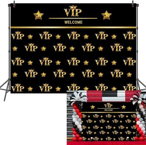 Amazon.com : BAIFNEZ VIP Photography Backdrop Black Gold VIP Party ...