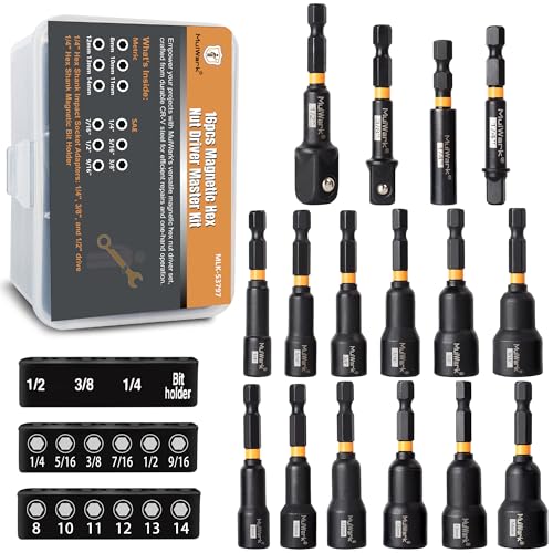 Amazon: Magnetic Nut Driver Set 16 pcs Impact Driver Bit Set - Deep 1/4 ...