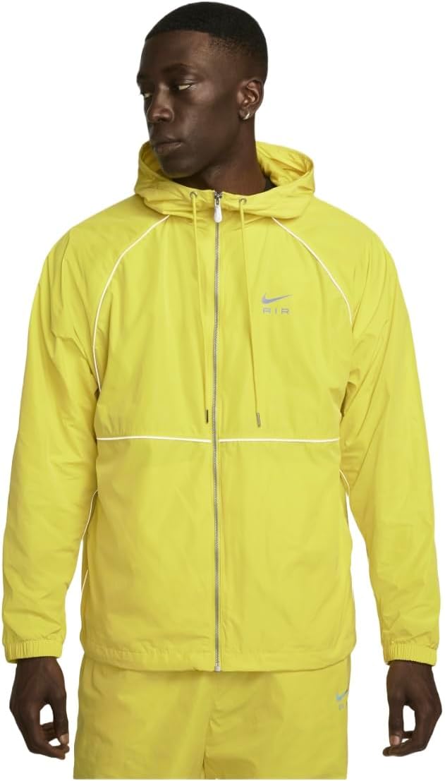 Nike AIR MEN'S WINDBREAKER FULL ZIP JACKET, Yellow Strike/Black, MEDIUM ...