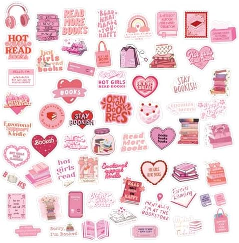 Pink Book Stickers,160pcs Waterproof Aesthetic Stickers Pink Kindle ...