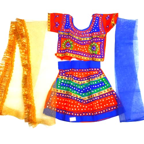 Buy SSN BOUTIQUE Radha Lehenga Cotton Choli With Net Dupattaa/Navratri ...