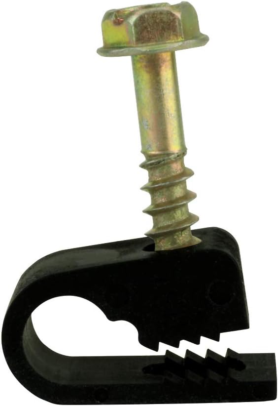 Single Flexible Cable Clips, Black, Pack of 100