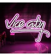Vice City Neon Sign Pink Led Sign for Bedroom Wall Decor USB Powered ...