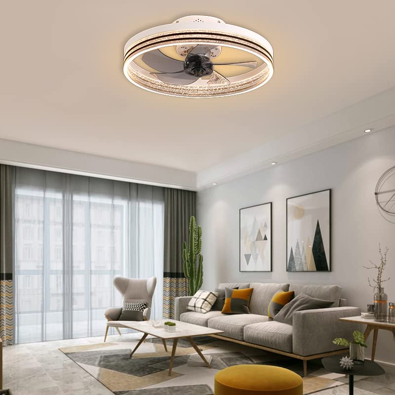 GESUM Ceiling Fan with Lights APP & Remote Control,19.7 Inch Modern Low ...