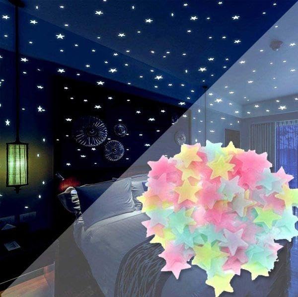 RICHER BRAND Multicolor Luminous Glow in Dark Stars Radium Attractive ...