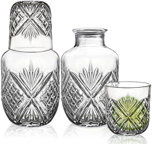 Amazon.com: Suwimut 4 Pieces Bedside Water Carafe and Glass Set for ...