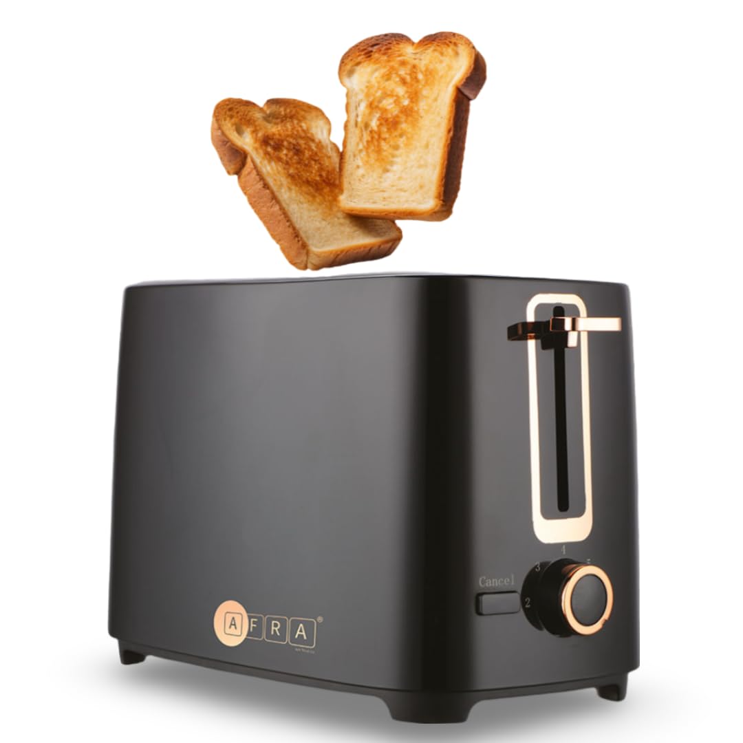 AFRA 2 Slice Bread Toaster, 700W, 2 Slots, Removable Crumb Tray ...