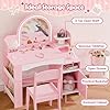 Amazon.com: MU Kids Vanity with Lights, Princess Makeup Vanity Desk ...