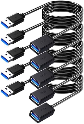 5Pack USB Extender Cable, tunghey USB 3.0 Extension Cable Male to ...