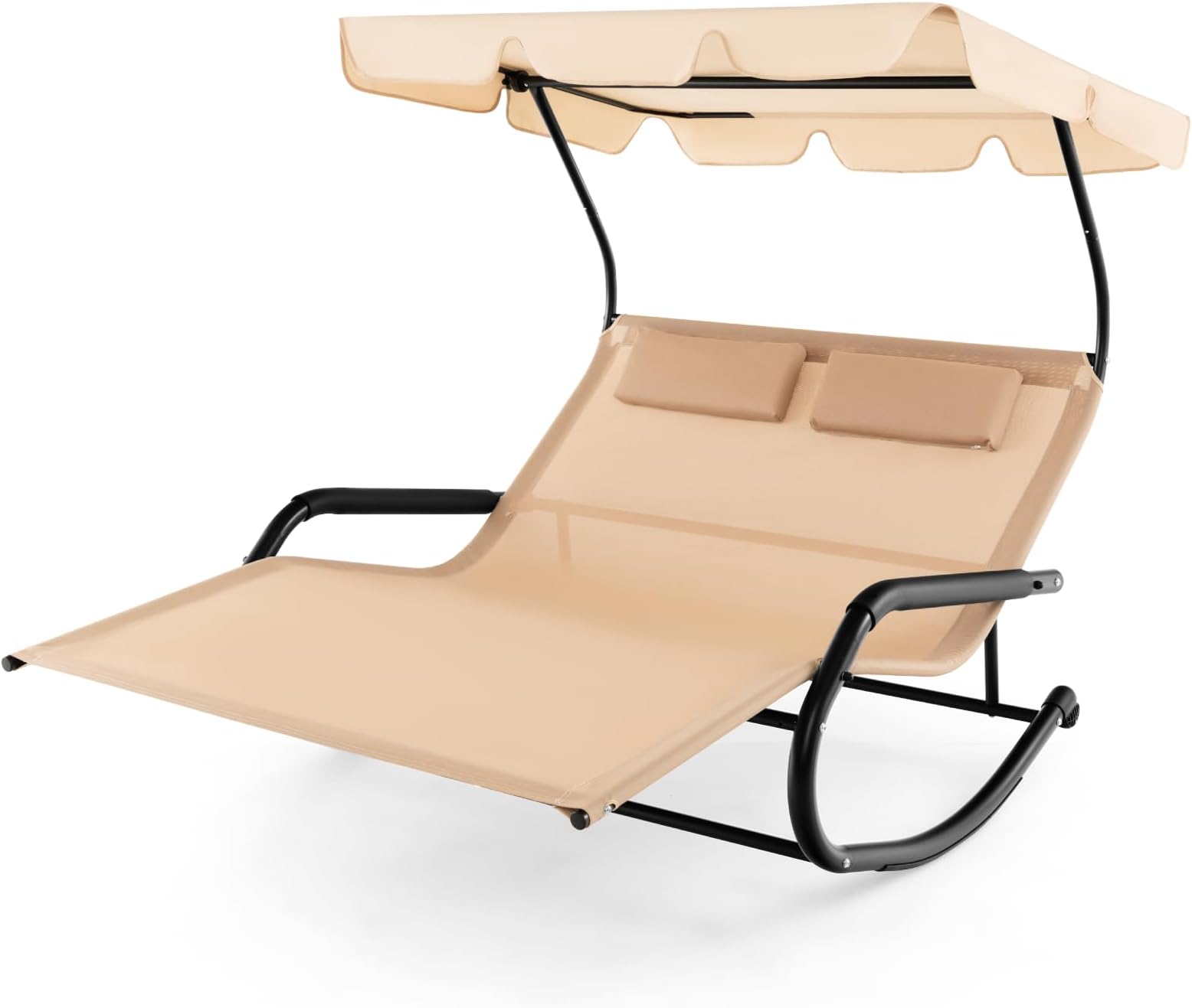 RELAX4LIFE Double Rocking Sun Lounger, 2 Person Outdoor Chaise Lounge ...