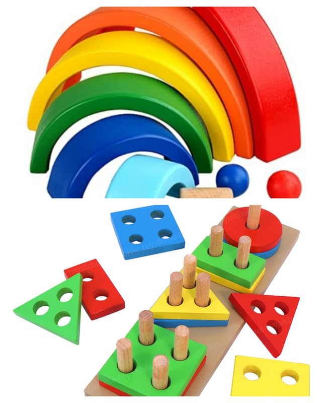 GD TOYS Good to dream Rainbow Kids Rainbow Color Stacking Toy and Color ...