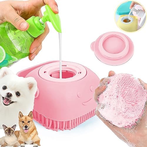 Amazon.com: Dog Bath Brush Scrubber - Silicone Pet Brush Dog Scrub ...