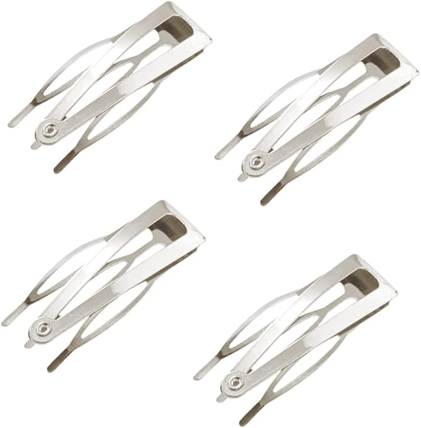 Lmyzcbzl Double Grip Hair Clips, 4 Pcs Metal Snap Hair Clips, Mini Hair ...