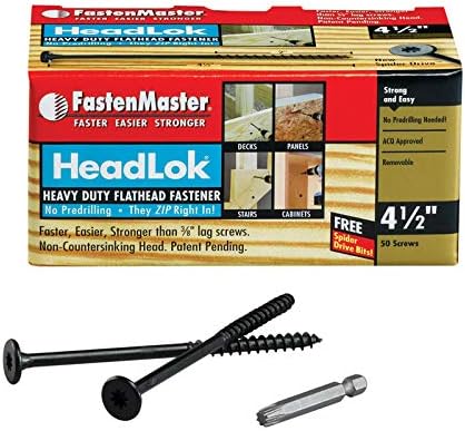 Amazon.com: FastenMaster HeadLok No. 4 x 4-1/2 in. L Flat Head ...