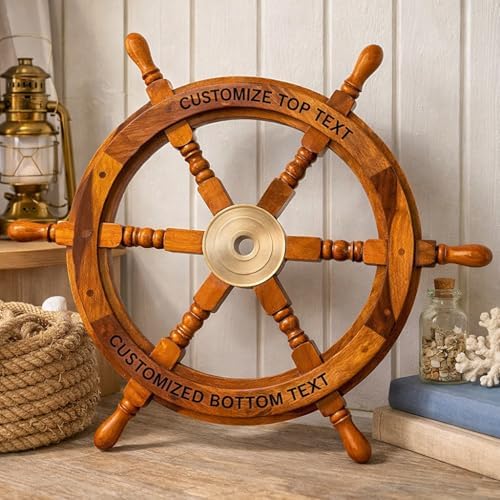 Personalized Nautical Wooden Ship Wheel, Custom Size (12 – 36 Inch ...