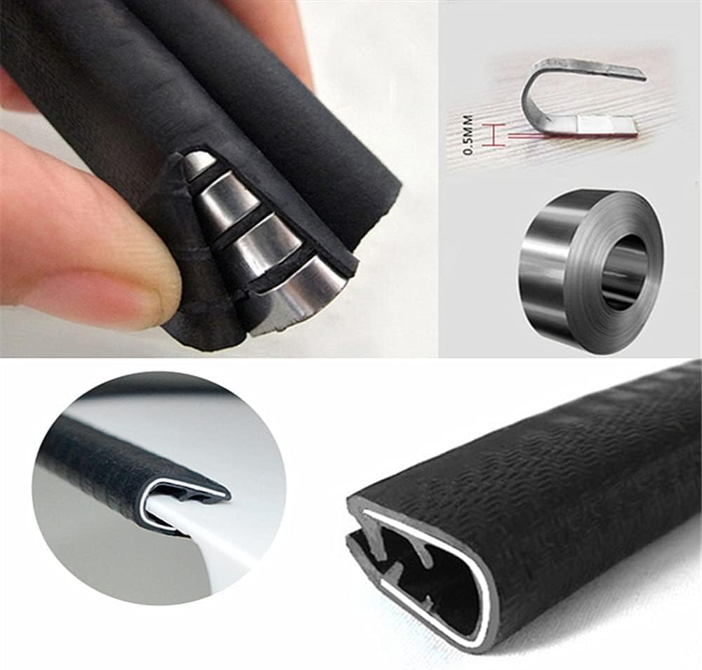 Snapklik.com : Black PVC Edge Trim, 10 Feet, 1/16 To 1/8 Inch, Flexible ...