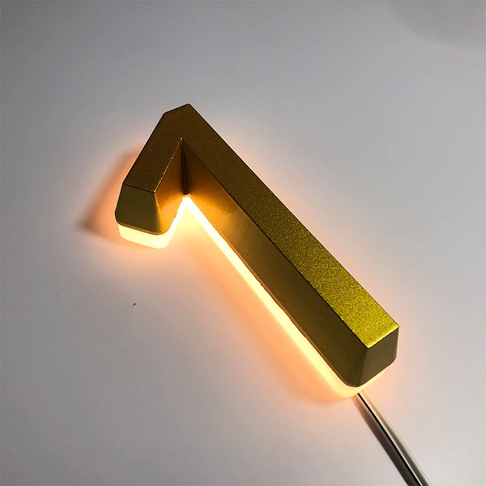 Buy 8 200mm Stainless Steel House Number 1, Backlit Floating LED ...