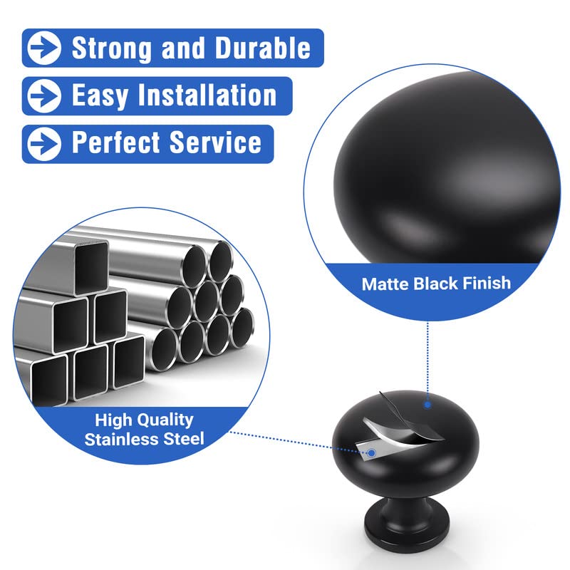Snapklik.com : NIZADO 100 Pack Black Cabinet Knobs,Matte Black Drawer Knobs Dresser Knobs,Solid ...