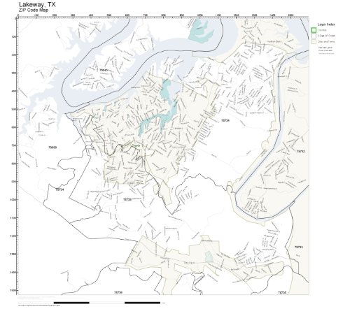 ZIP Code Wall Map of Lakeway, TX ZIP Code Map Laminated: Amazon.com ...