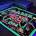 Amazon.com: KMkicme Gaming Area Rug Blacklight for Bedroom Decor Game ...