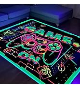 Amazon.com: KMkicme Gaming Area Rug Blacklight for Bedroom Decor Game ...
