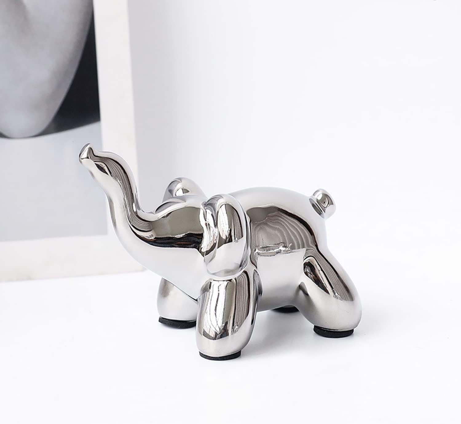 Amazon.com: alslovkar Silver Balloon Figurine Statue, Small Ceramic ...