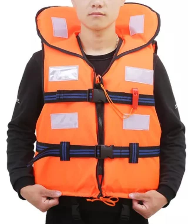 Life Jacket (Pack of 1) Polyster Fabric for Adult Safety Jacket Along ...