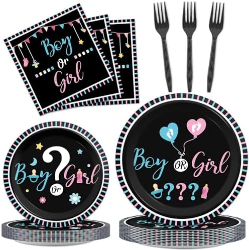 Amazon.com: ZOIIWA 96 Pieces Gender Reveal Party Decorations Supplies ...