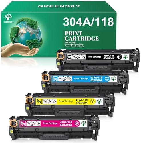 Amazon.com: 304A Black Toner Cartridge Replacement for HP 304A CC530A Works with HP Color ...