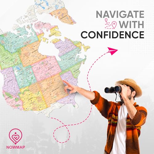 Snapklik.com : NOWMAP AquaShield Double-Sided United States, USA Map ...