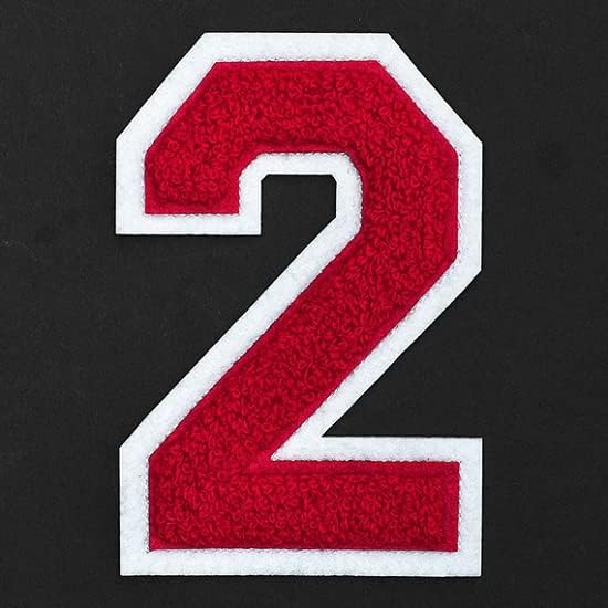 Amazon.com: Number 2 - Chenille Embroidery Varsity Iron-On Patch by pc ...
