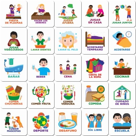 Daily Routine Clipart Spanish