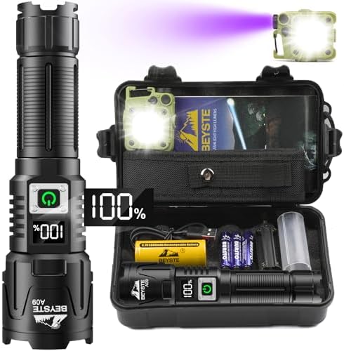 Relybo Torches LED Super Bright Rechargeable, Flashlight 500000 Lumens ...