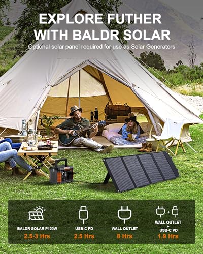BALDR Portable Power Station 300W, 231Wh Solar Generator Backup Lithium ...
