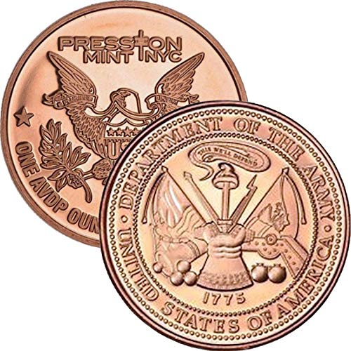 Jig Pro Shop Armed Forces Series 1 oz .999 Pure Copper Round/Challenge ...