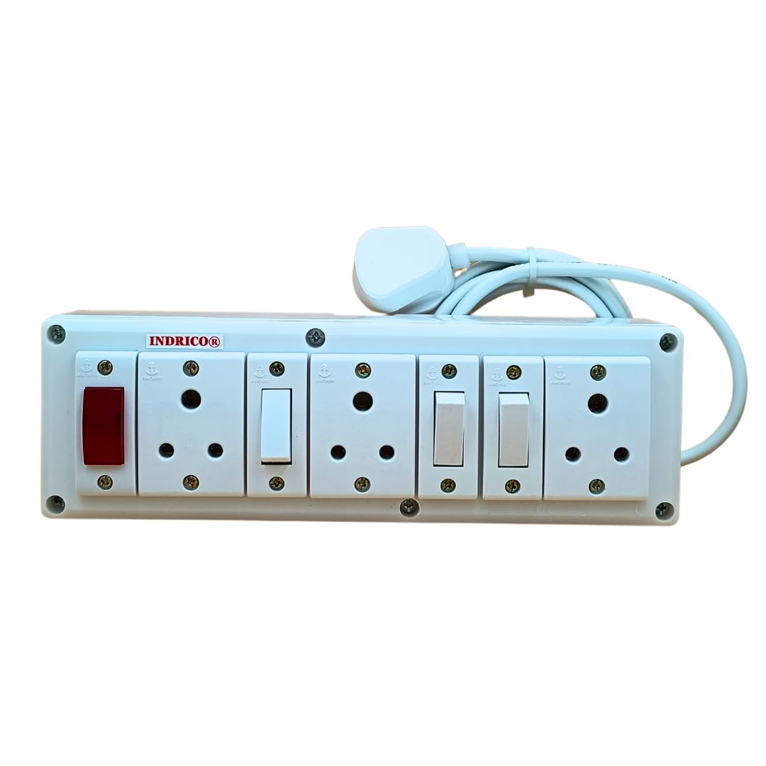 INDRICO Power Strip Extension Multi Outlet Board Fitted with 3 Anchor ...
