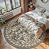 Amazon.com: jinchan Floral Round Rug 7ft Area Rug Washable Vintage Soft ...