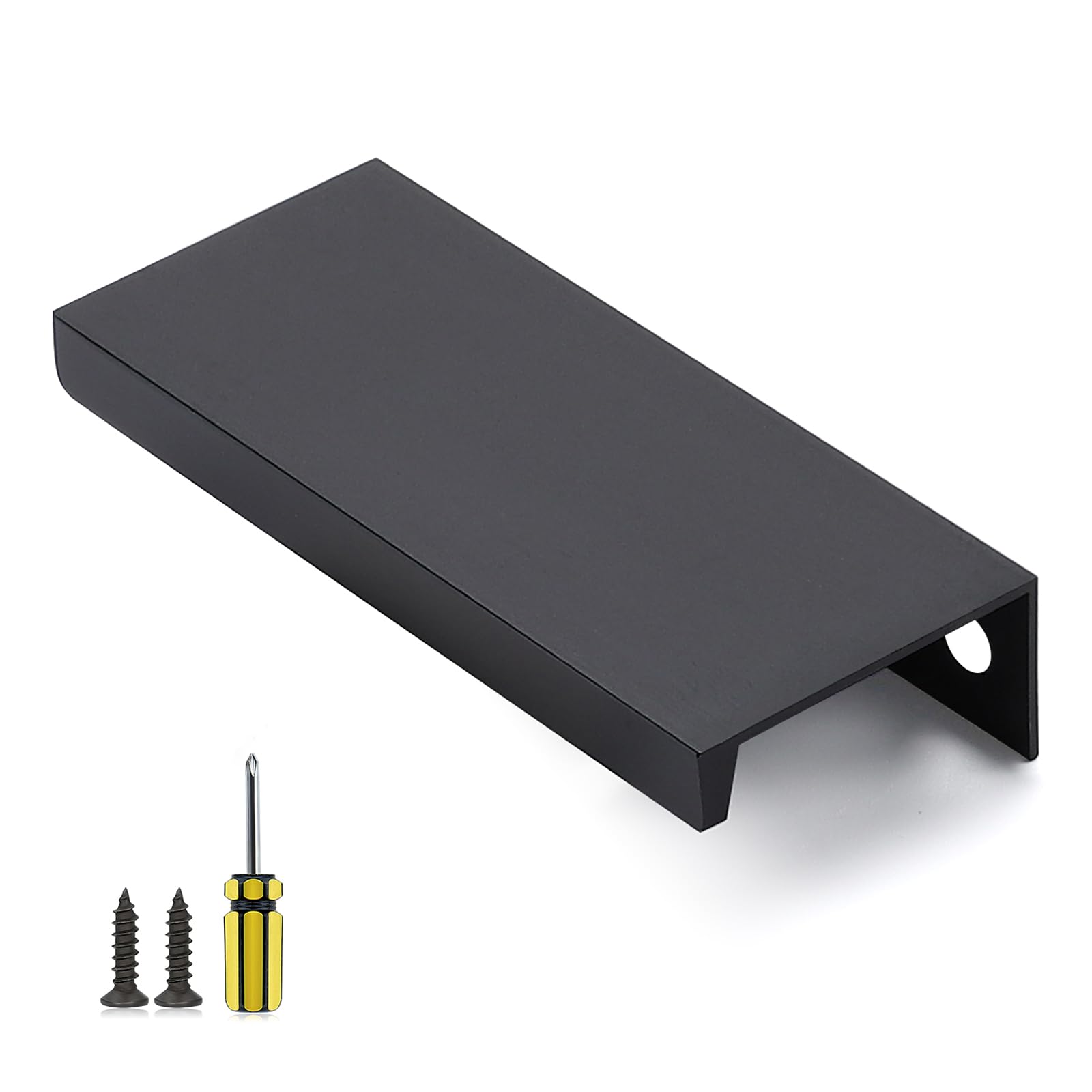 Ravinte 1 Pack Finger Pulls for Cabinets 80mm/3.15" Length Black Edge ...