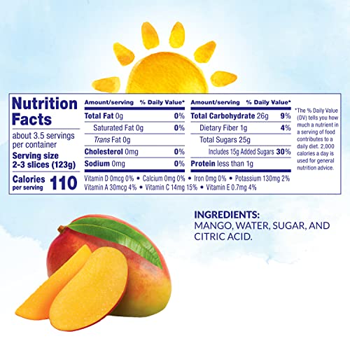 Dole Canned Mango, Fruit Slices In Heavy Syrup, 15.5 Oz, 12 Count